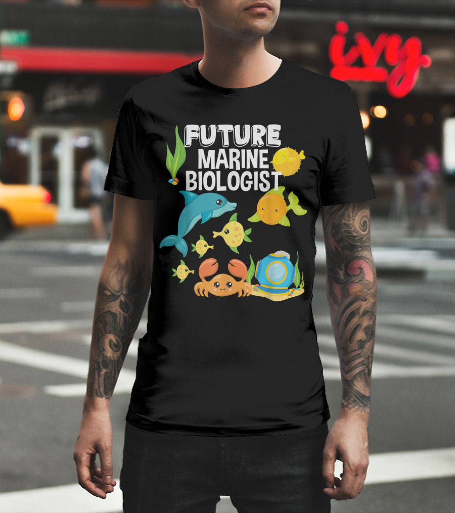 Future Marine Biologist Sea Lover Fish Sharks Ocean Adventure T-Shirt