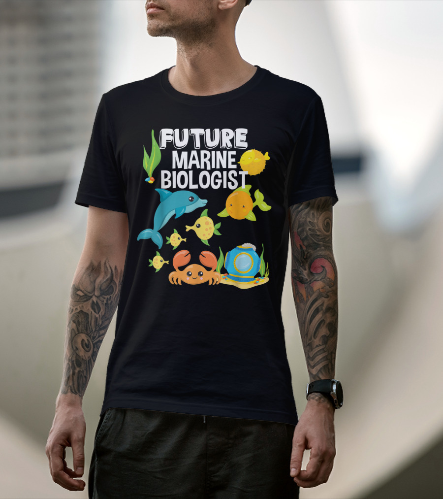 Future Marine Biologist Sea Lover Fish Sharks Ocean Adventure T-Shirt