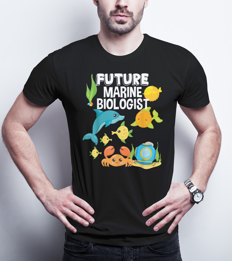 Future Marine Biologist Sea Lover Fish Sharks Ocean Adventure T-Shirt