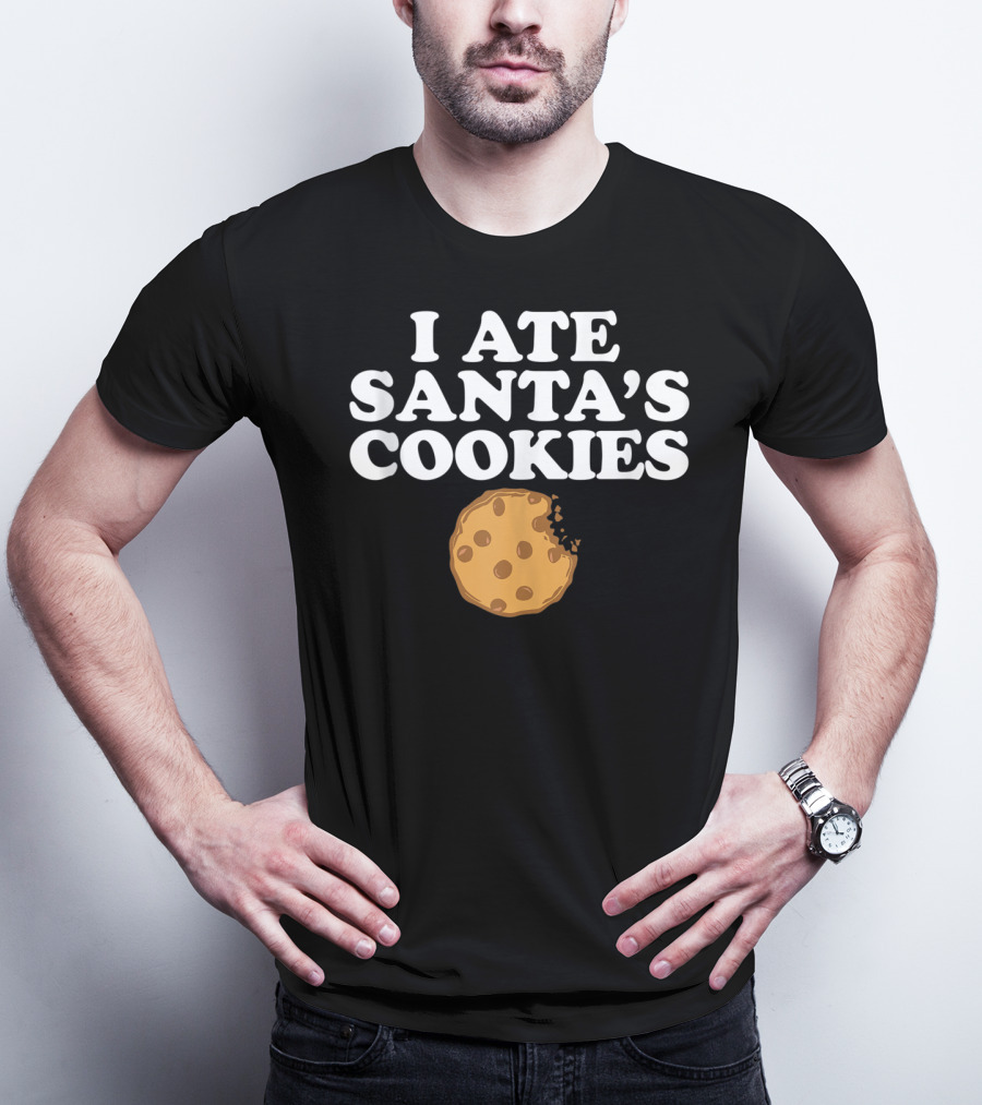 I Ate Santa's Cookies With Bite Mark Cookie Image T-Shirt