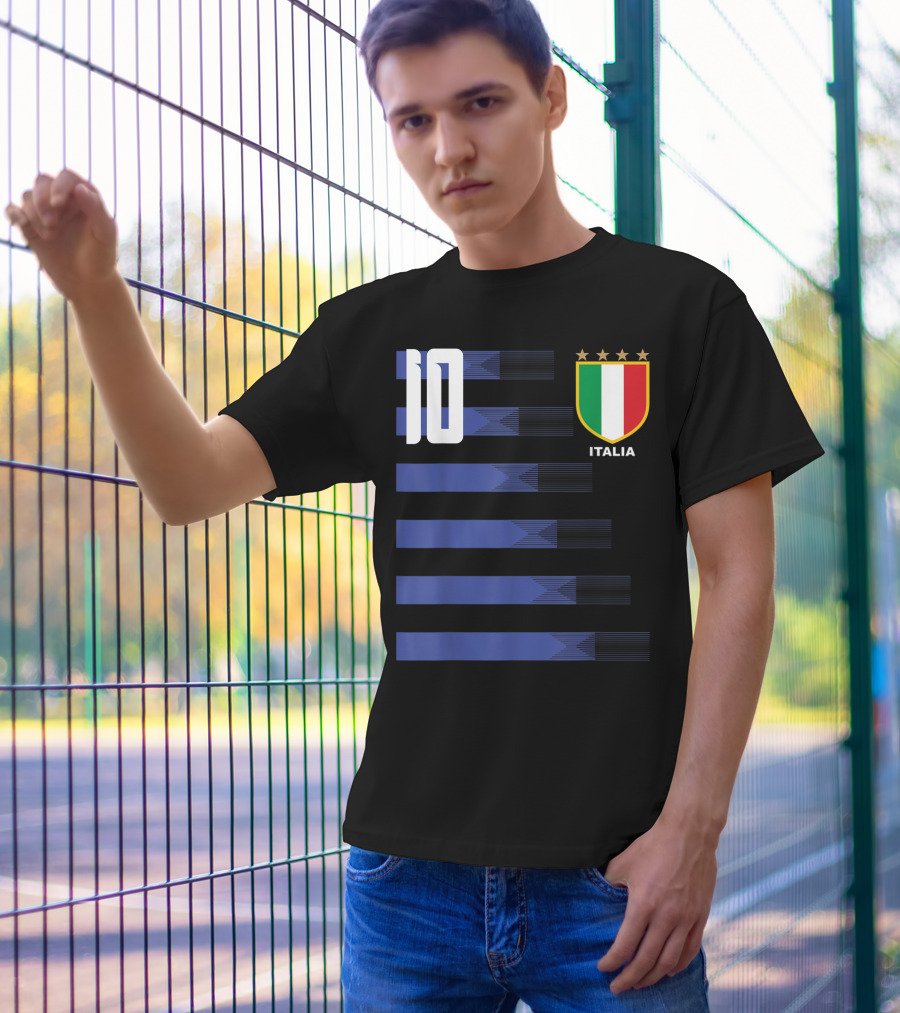 Italia Calcio Soccer Shirt Italian Flag Icon Number 10 T-Shirt
