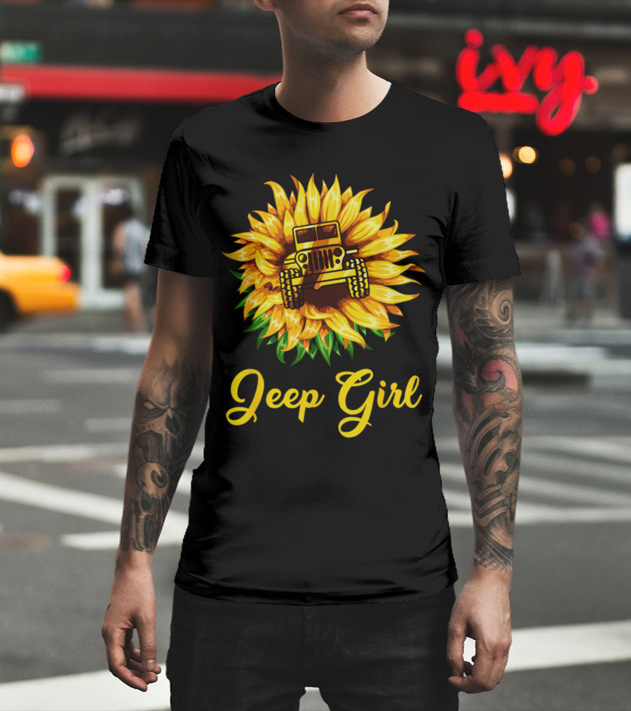 Jeep Girl Sunflower Adventure T-Shirt