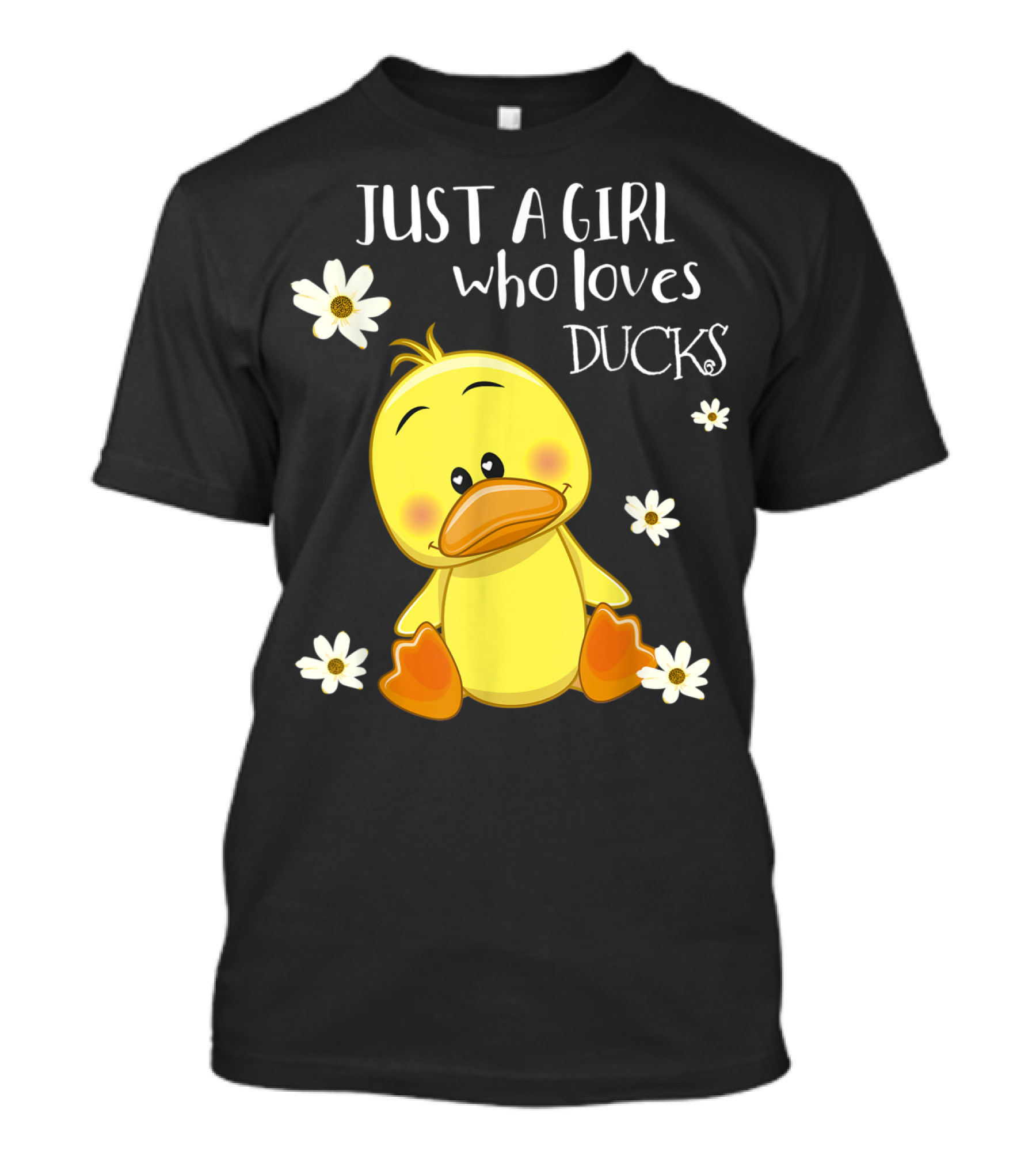 Just A Girl Who Loves Ducks Cute Duck Lover With Flowers T-Shirt