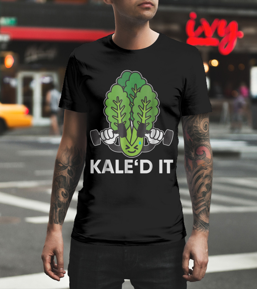 Kale'd It Gym Vegan Power Nailed It Exercise Dumbbell Workout T-Shirt