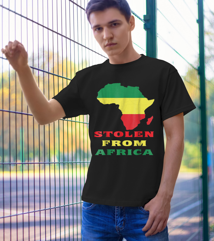 Stolen From Africa Flag Colors Map T-Shirt