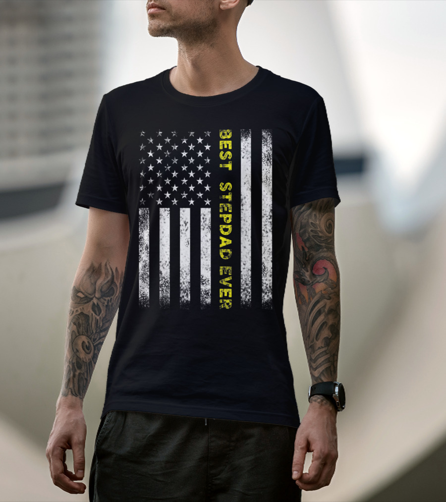 Best Stepdad Ever American Flag T-Shirt