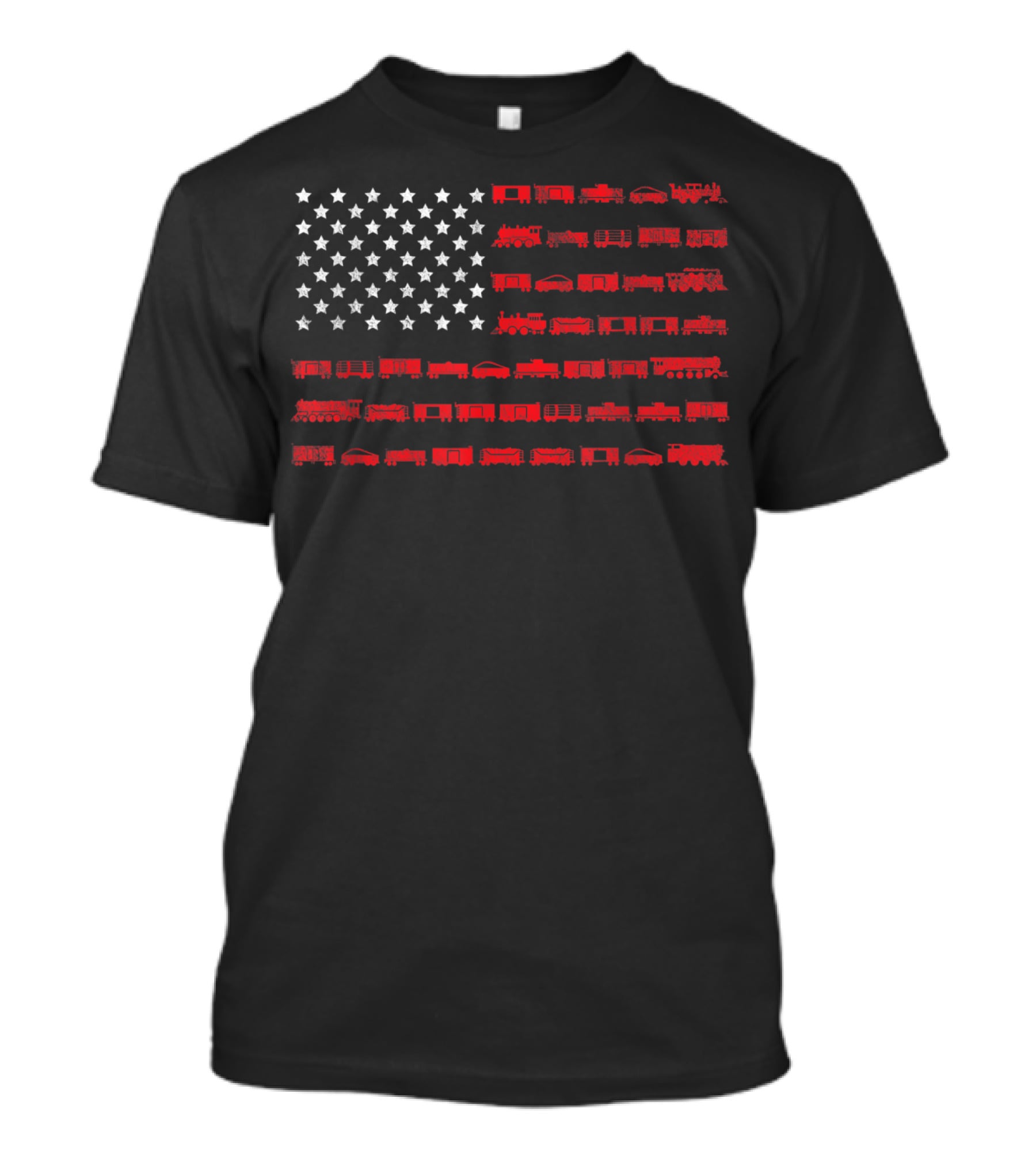 American Flag Train Conductor Stars And Trains T-Shirt
