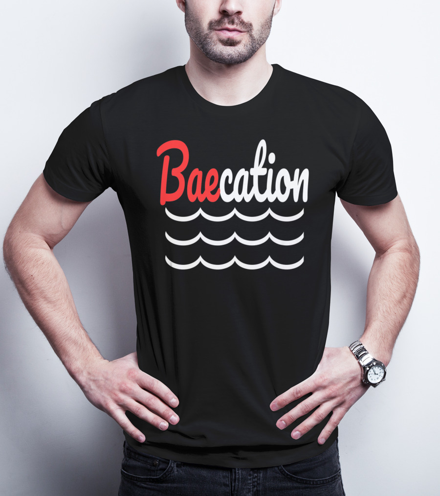 Baecation Waves Design Vacation T-Shirt