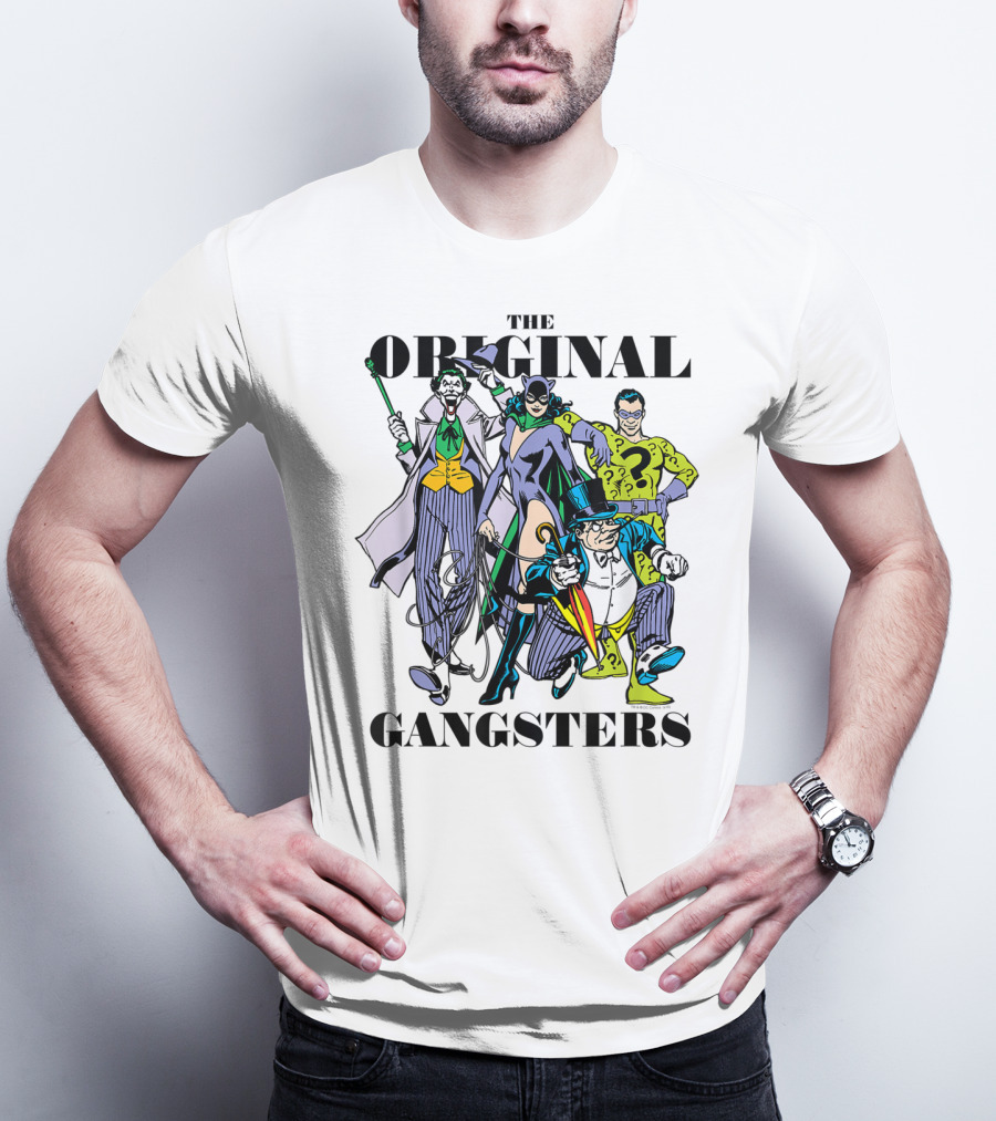 The Original Gangsters Batman Villains Joker Catwoman Riddler Penguin T-Shirt
