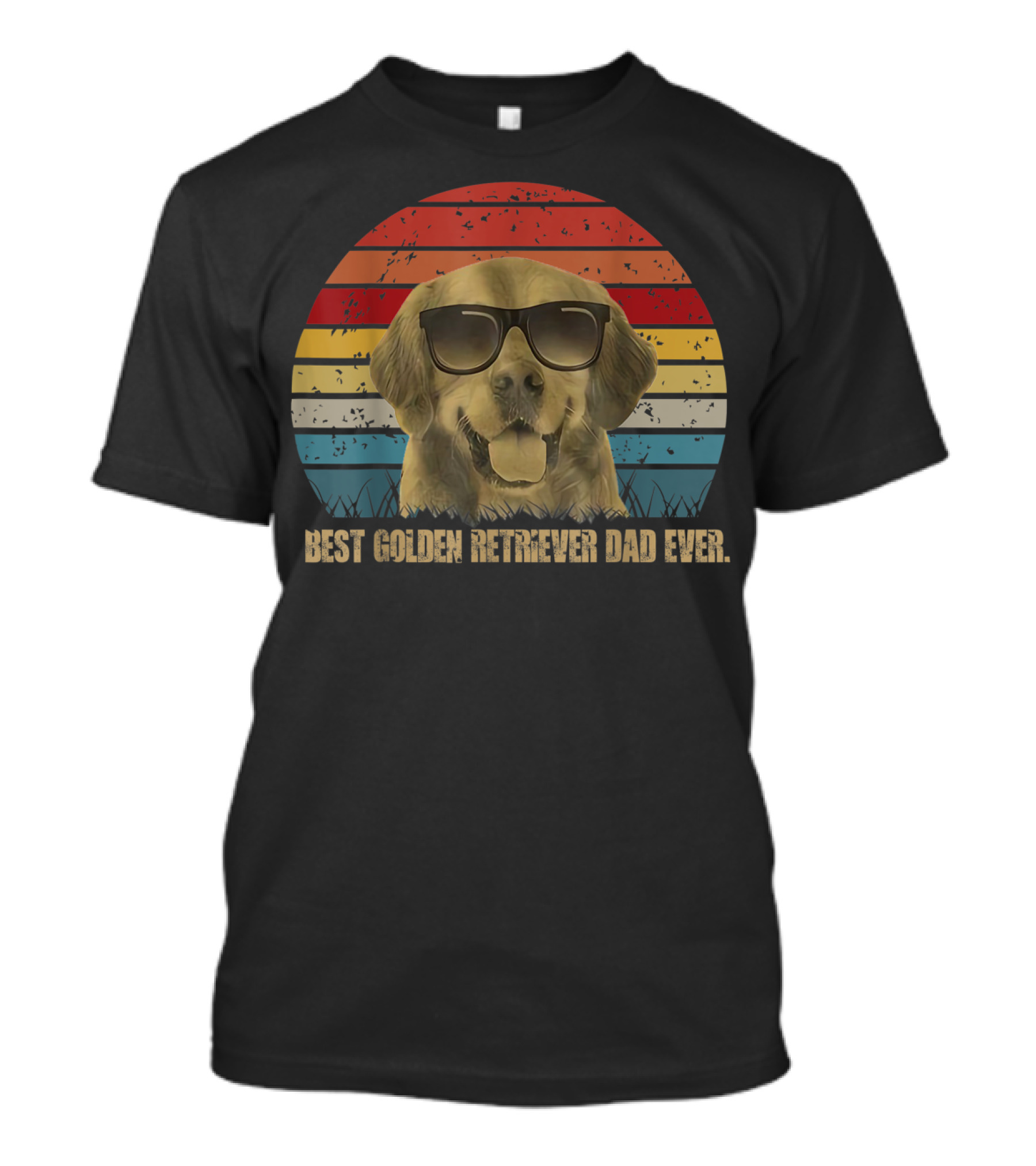 Best Golden Retriever Dad Ever Retro Sunglasses Dog Daddy Father's T-Shirt