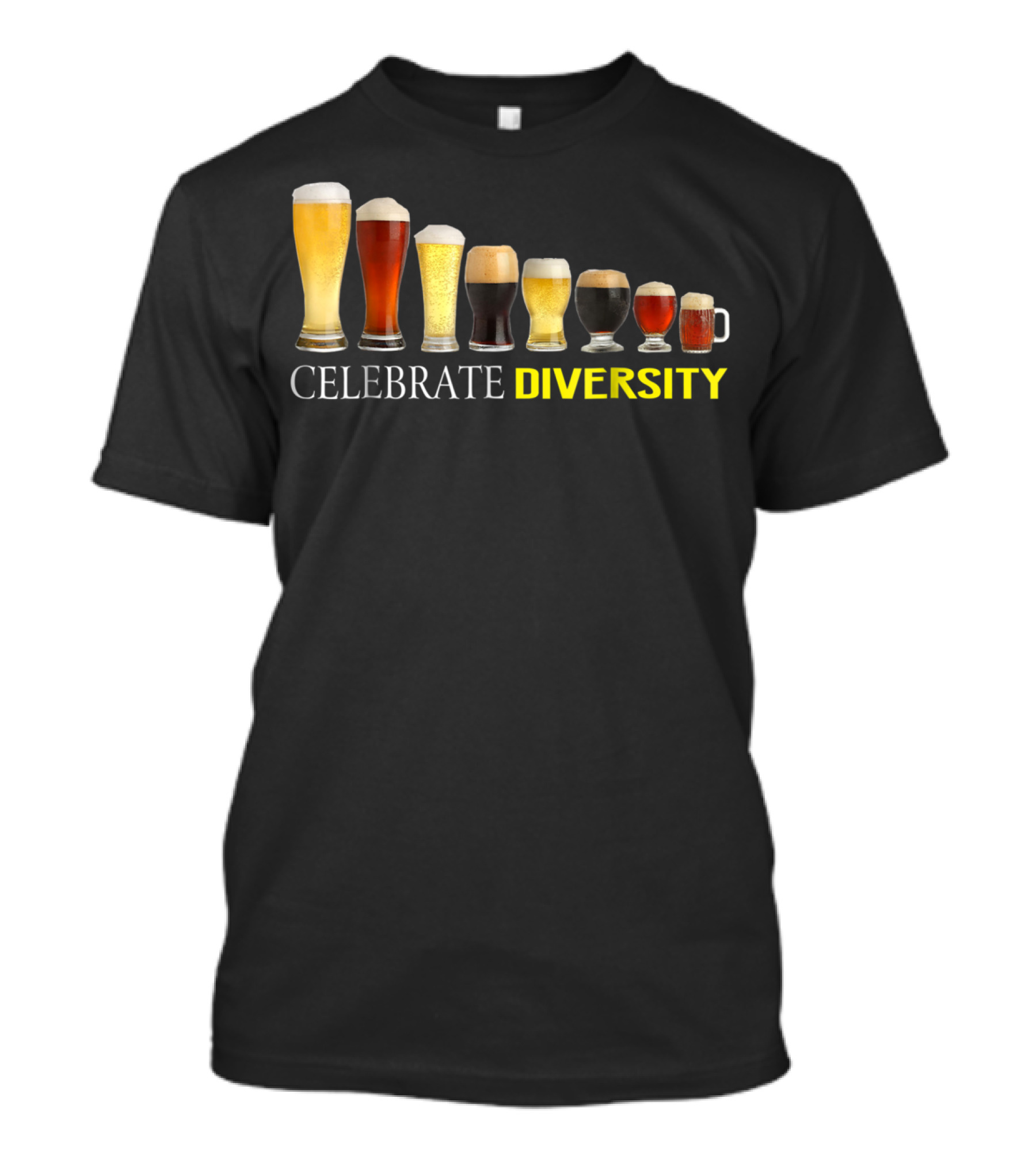 Celebrate Diversity Craft Beer Glasses Collection T-Shirt