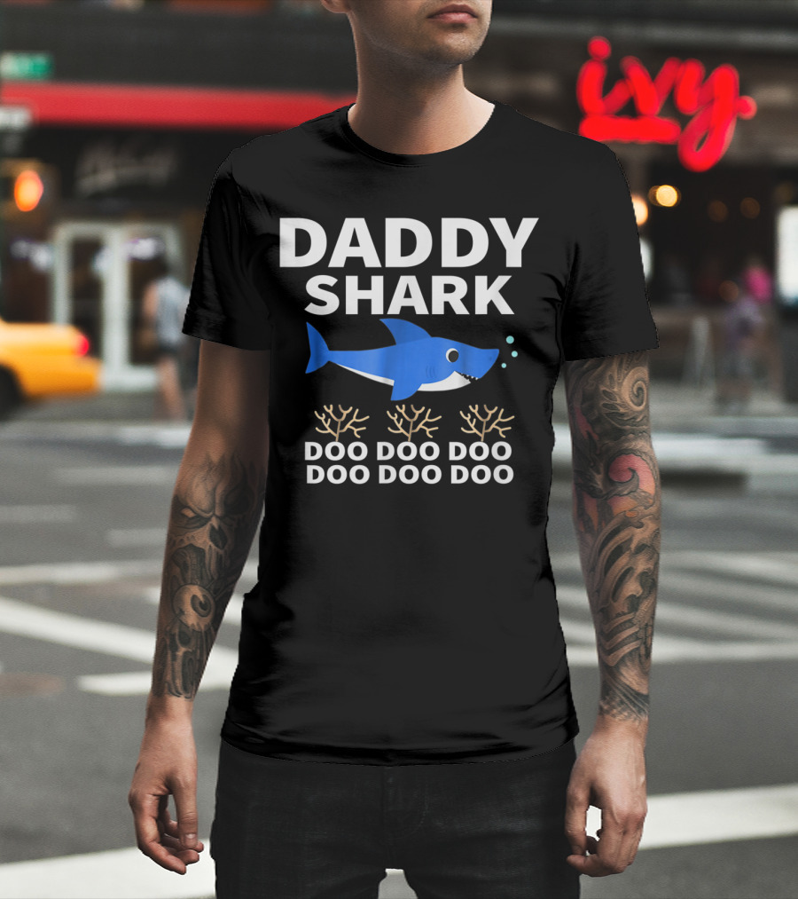 Daddy Shark Doo Doo Father's Day From Wife Son T-Shirt