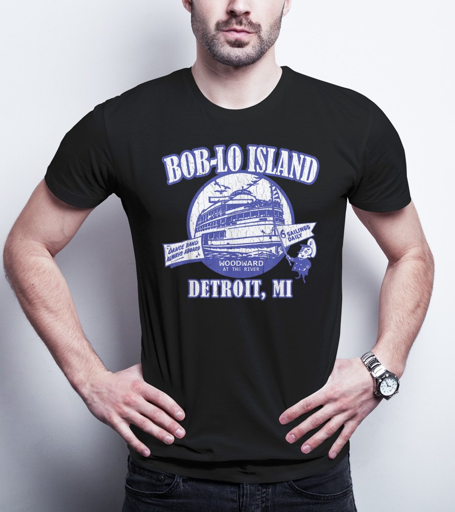 Bob-Lo Island Detroit MI Dance Band Woodward At The River 6 Sailings Daily Vintage Look T-Shirt