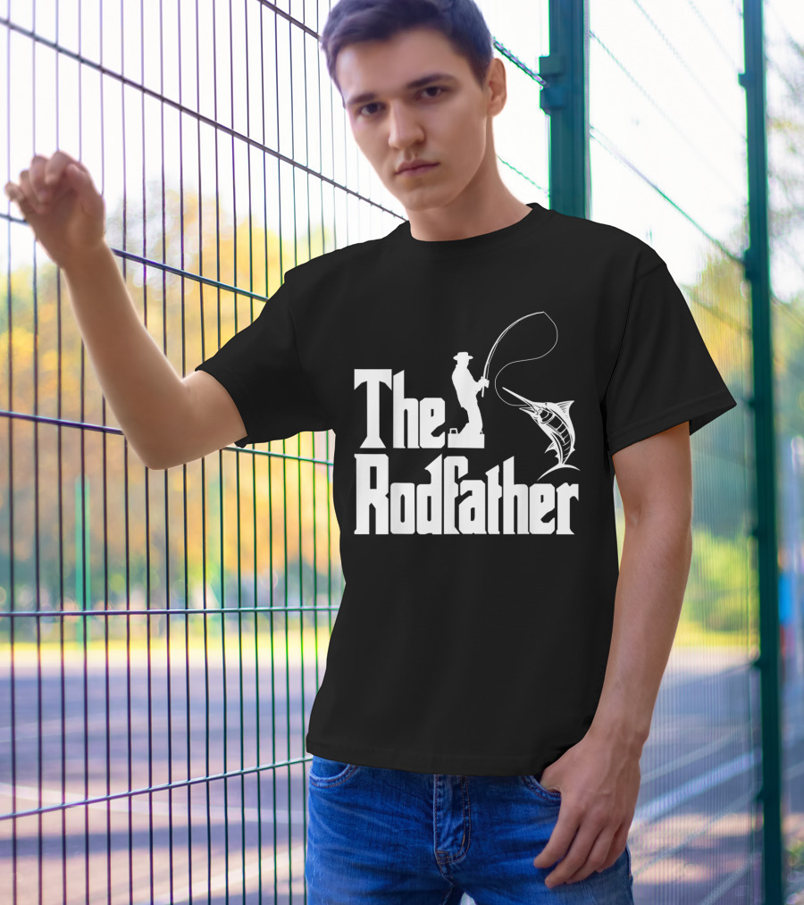 The Rodfather Funny Fishing Fishermen Marlin Iconic Reference T-Shirt