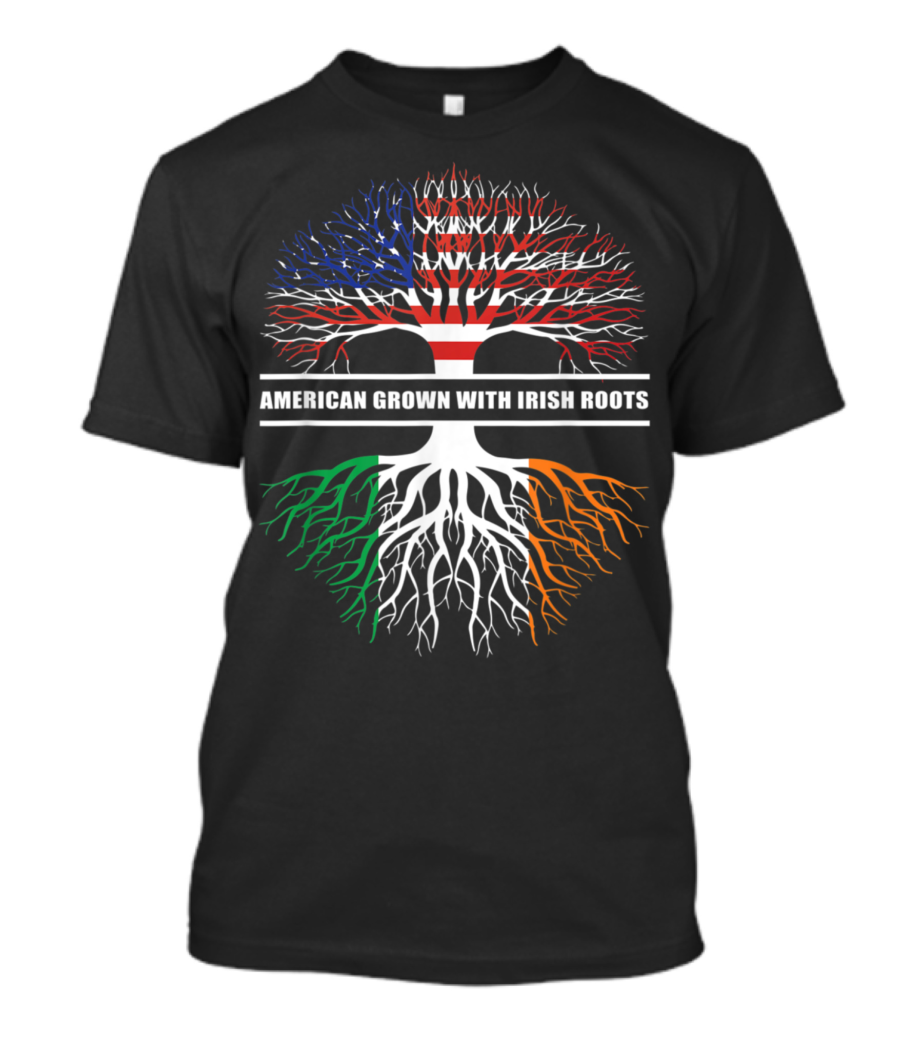 American Grown With Irish Roots Flag Holiday Irish T-Shirt
