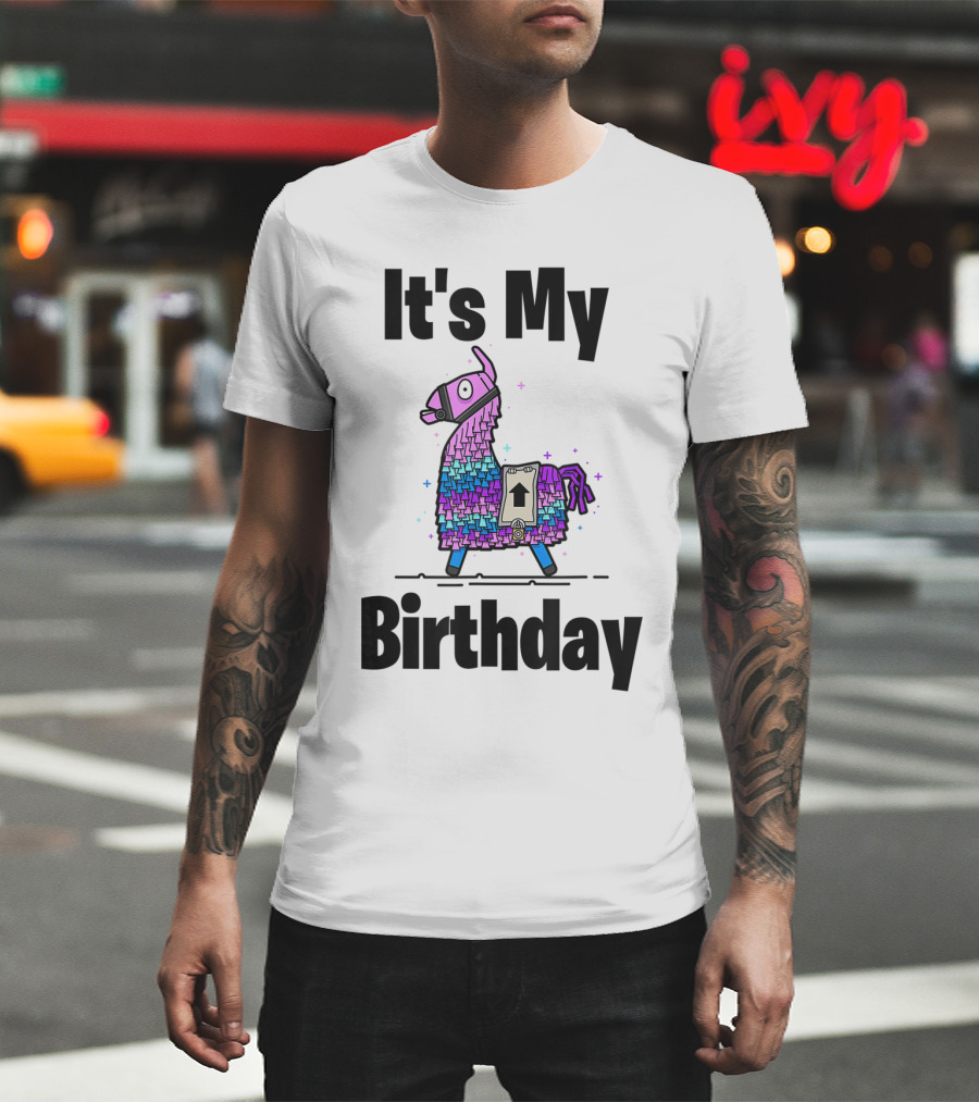 It's My Birthday Llama Purple Gamer Bday Gaming T-Shirt