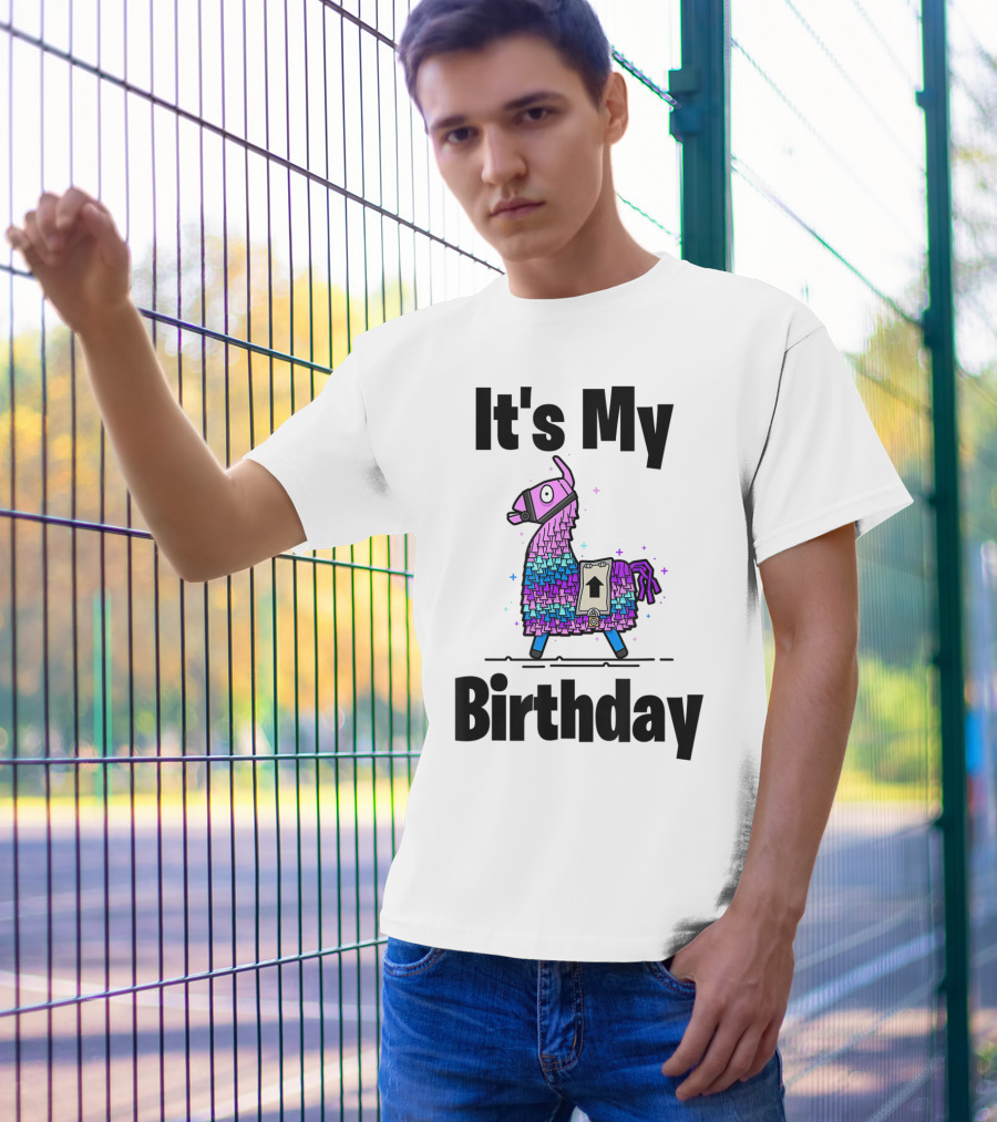 It's My Birthday Llama Purple Gamer Bday Gaming T-Shirt