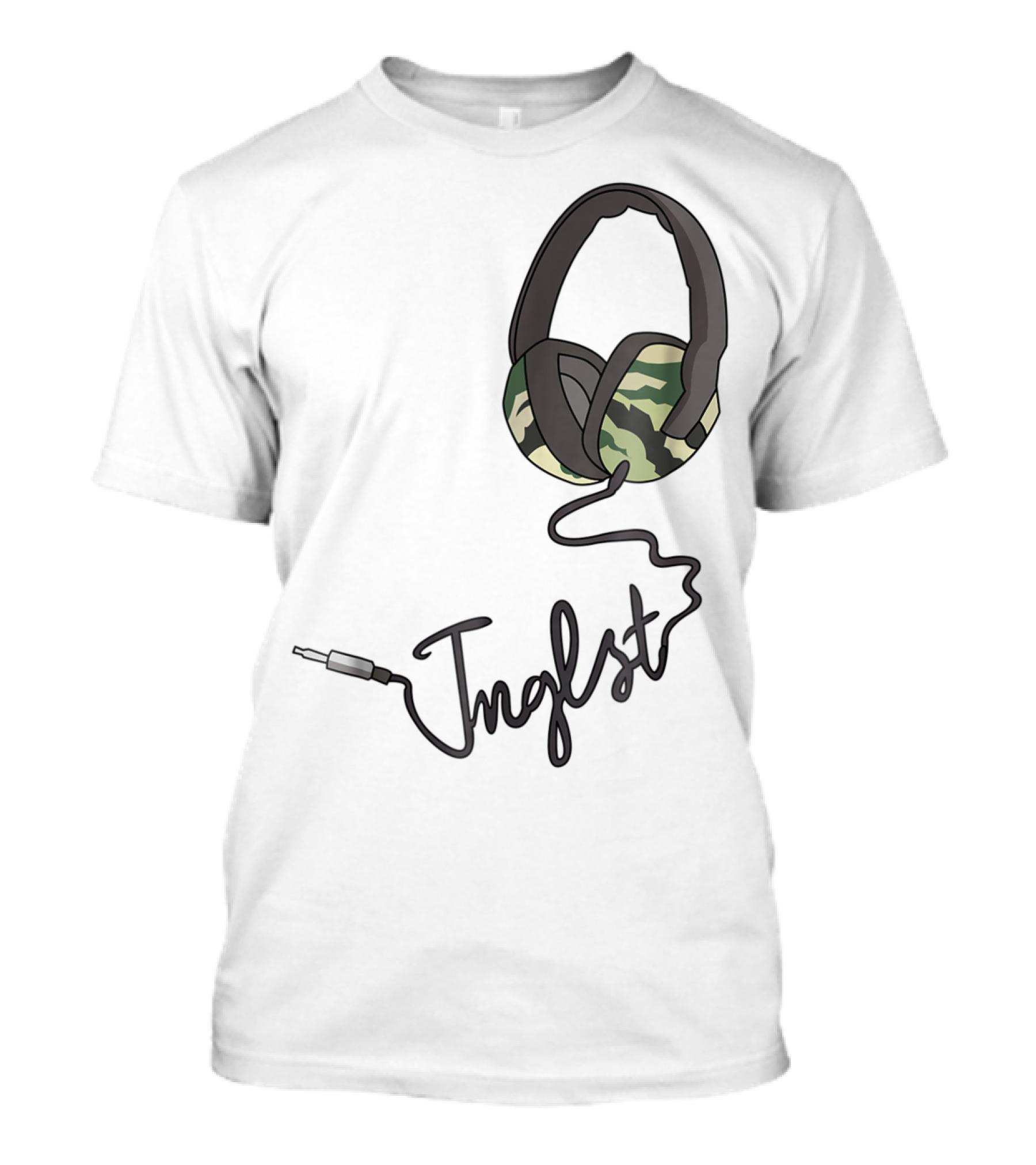 Jungle Music Junglist Drum And Bass Headphones Camo T-Shirt