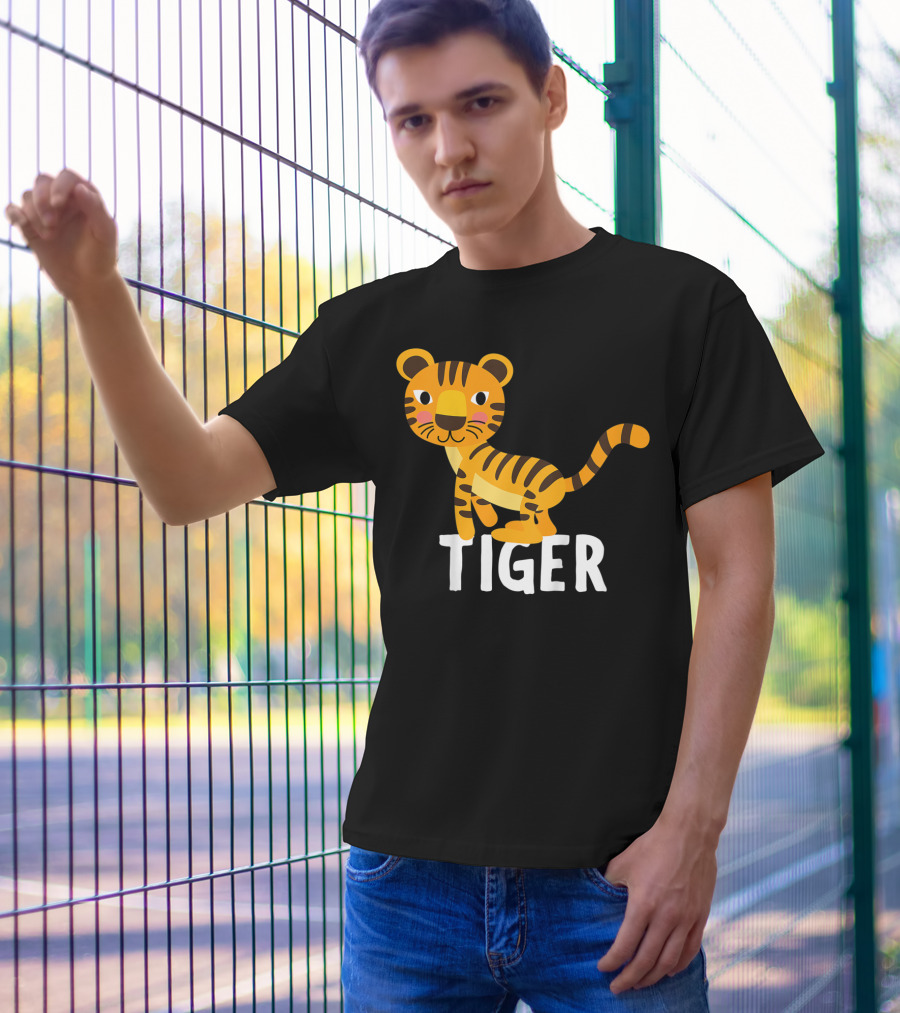 Tiger Cartoon Illustration For Kids And Girls T-Shirt
