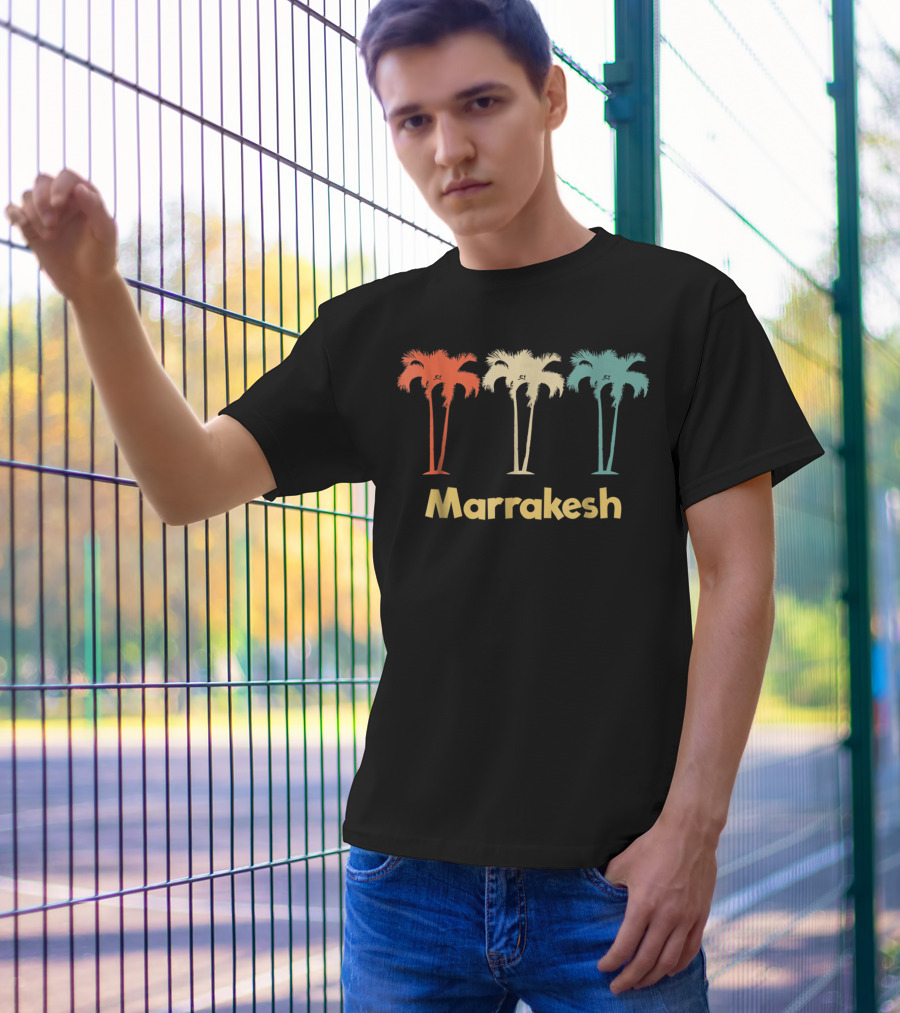 Marrakesh Morocco Vintage Vacation Palm Trees T-Shirt