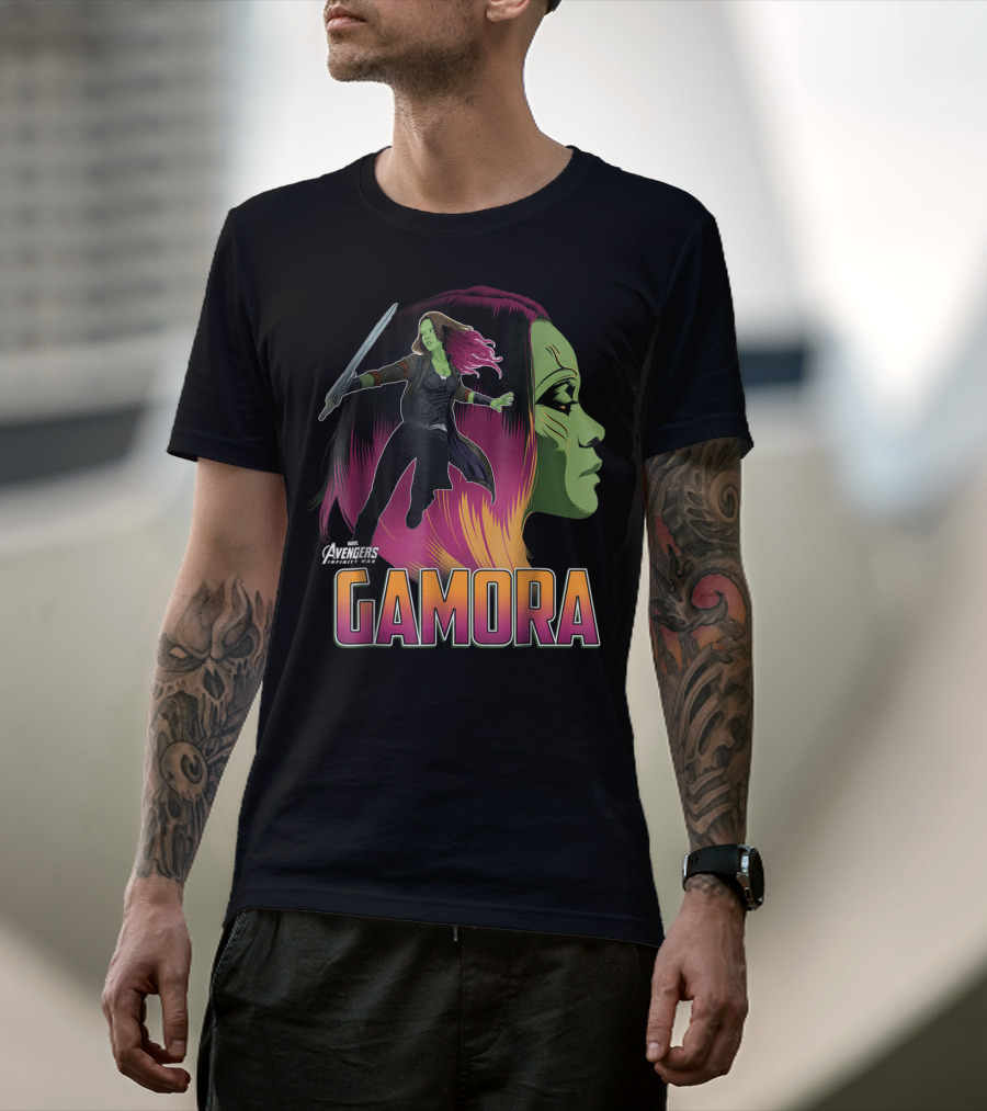 Avengers Infinity War Gamora Profile And Action Pose T-Shirt
