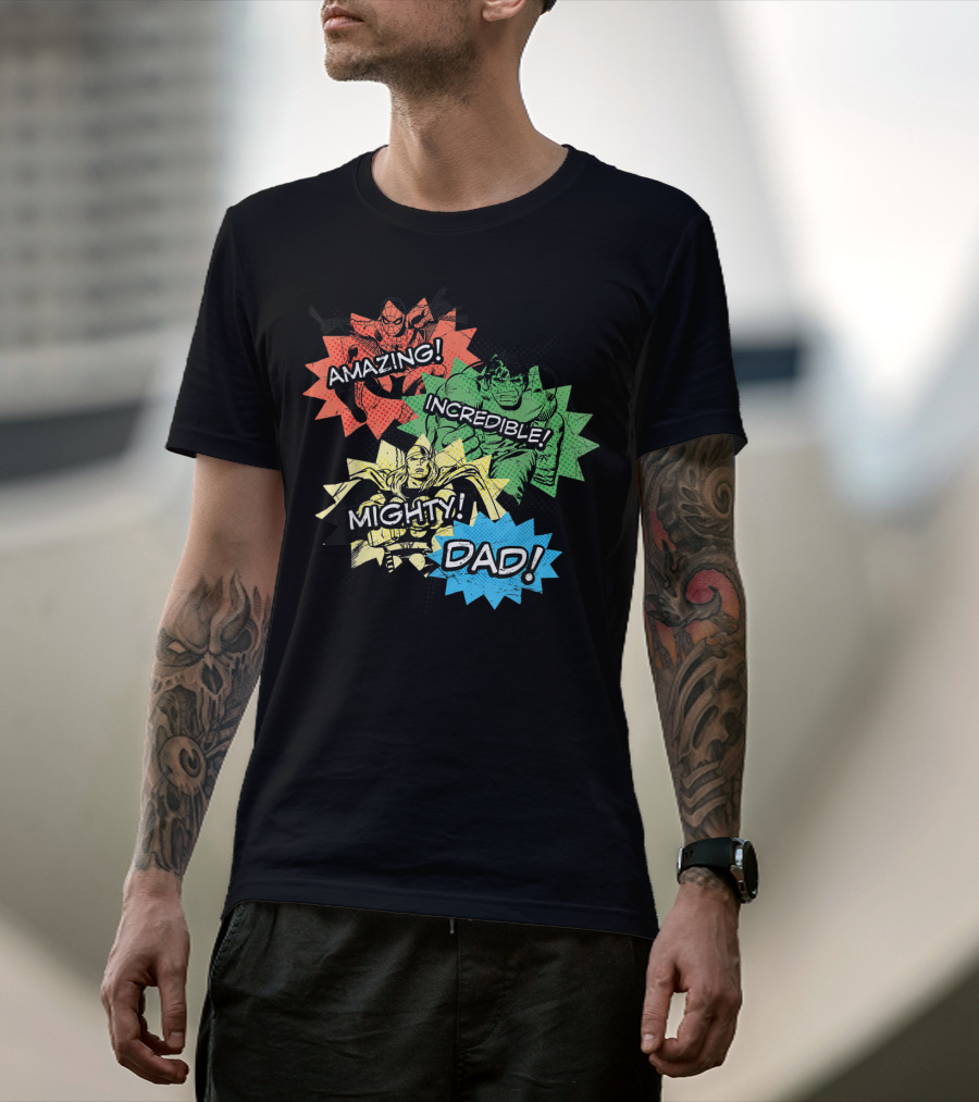 Amazing Incredible Mighty Dad Marvel Super Hero T-Shirt