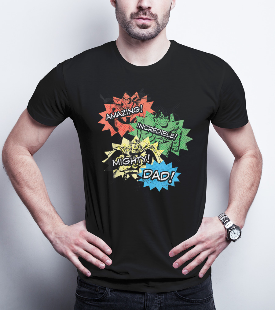 Amazing Incredible Mighty Dad Marvel Super Hero T-Shirt