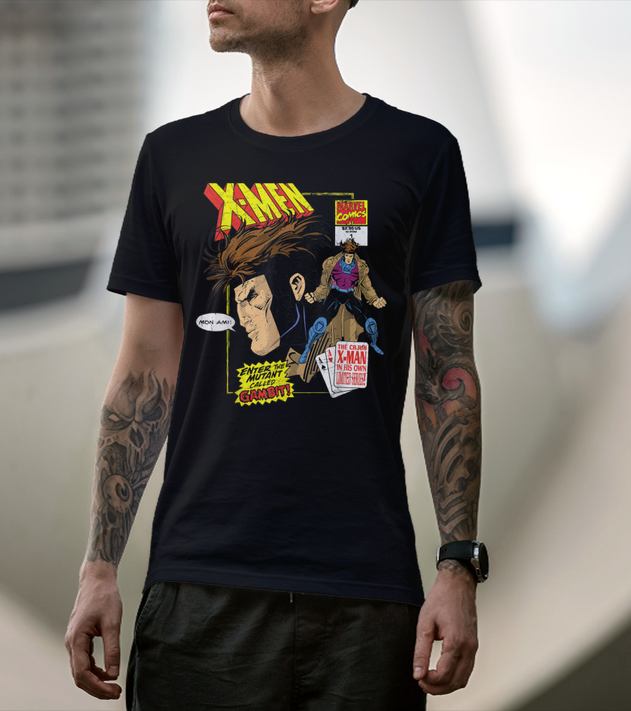 Marvel X-Men Comics Enter The Mutant Gambit Cajun Remy LeBeau Mon Ami T-Shirt