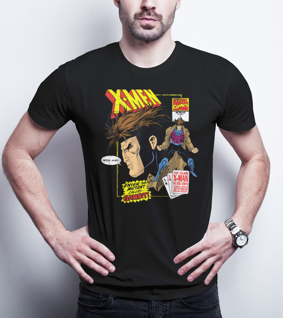 Marvel X-Men Comics Enter The Mutant Gambit Cajun Remy LeBeau Mon Ami T-Shirt