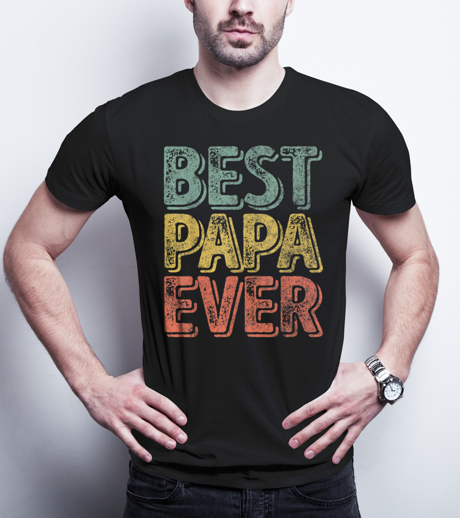 Best Papa Ever Bold Retro Style Father's Day T-Shirt