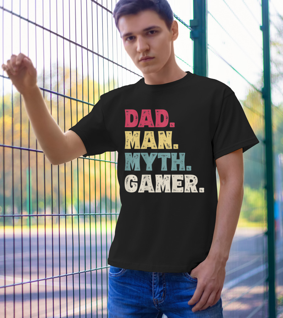 Dad Man Myth Gamer Funny Father's Day T-Shirt