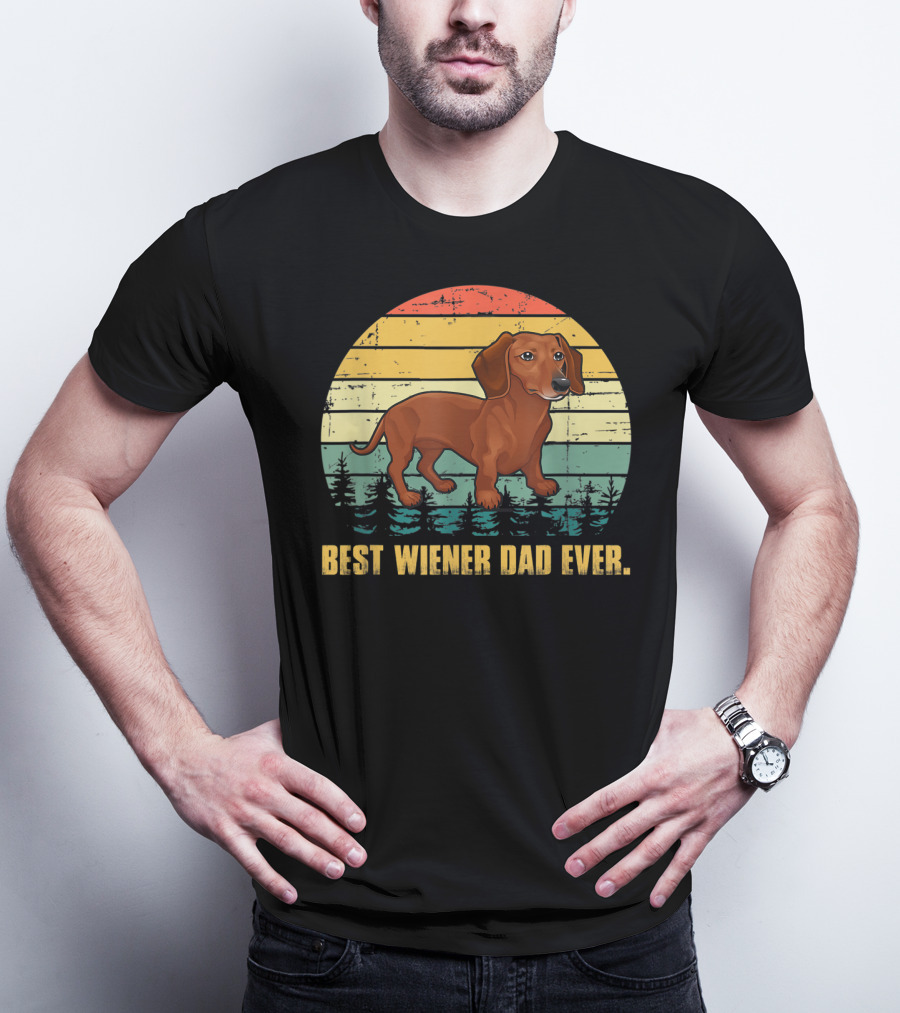 Best Wiener Dad Ever Mens Vintage Dachshund T-Shirt