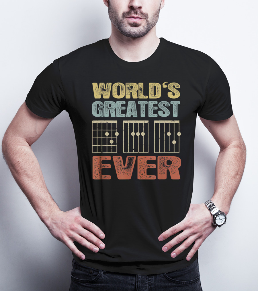 World's Greatest Dad Vintage Guitar Chord Ever T-Shirt