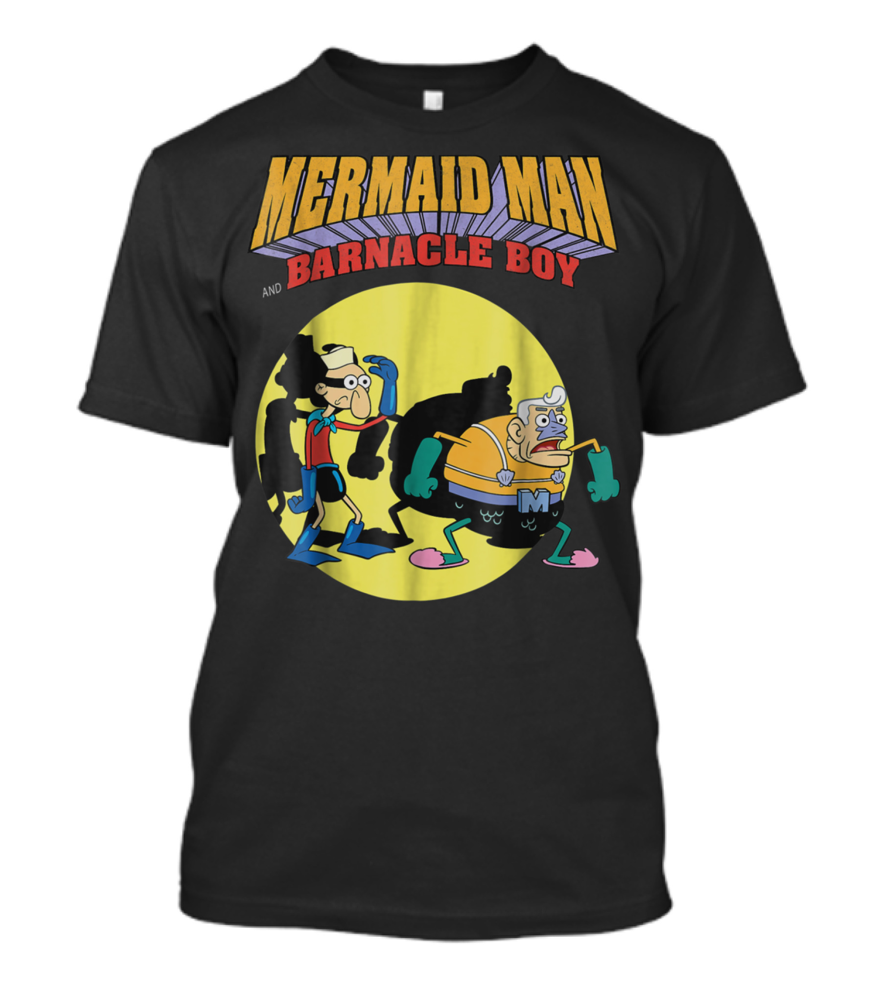 Mermaid Man And Barnacle Boy Nickelodeon Spongebob SquarePants Vintage Comic T-Shirt