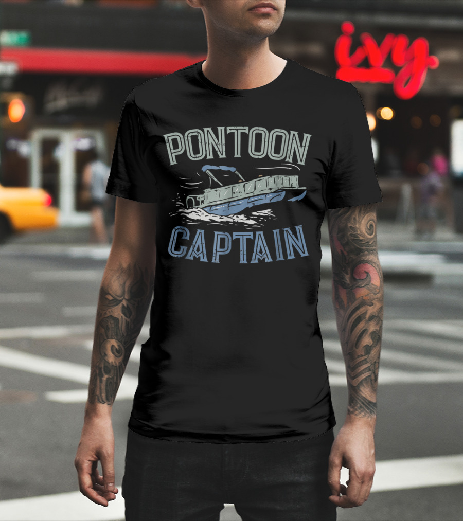 Pontoon Boat Captain Vintage Nautical Adventure T-Shirt