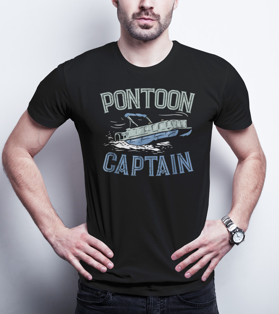 Pontoon Boat Captain Vintage Nautical Adventure T-Shirt
