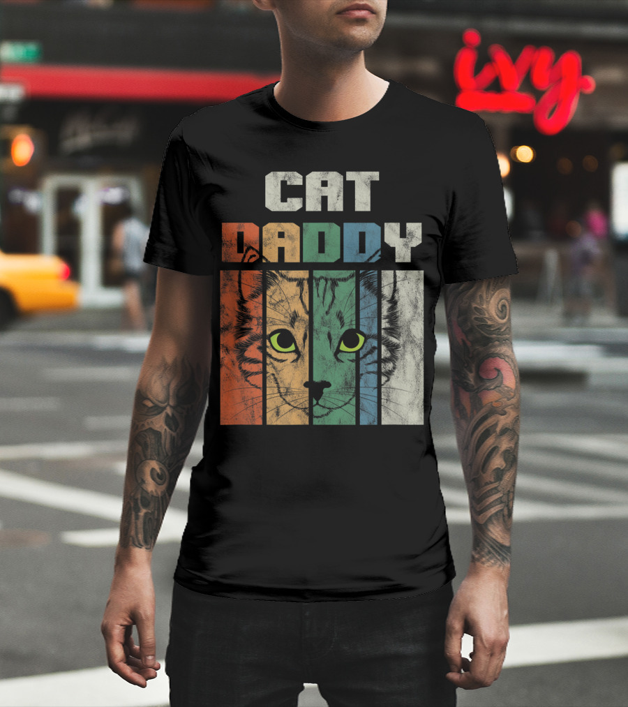Retro Cat Daddy Cool Kitten Lover T-Shirt