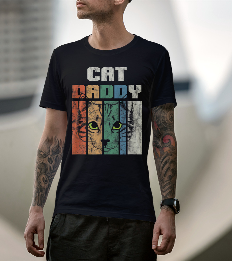 Retro Cat Daddy Cool Kitten Lover T-Shirt