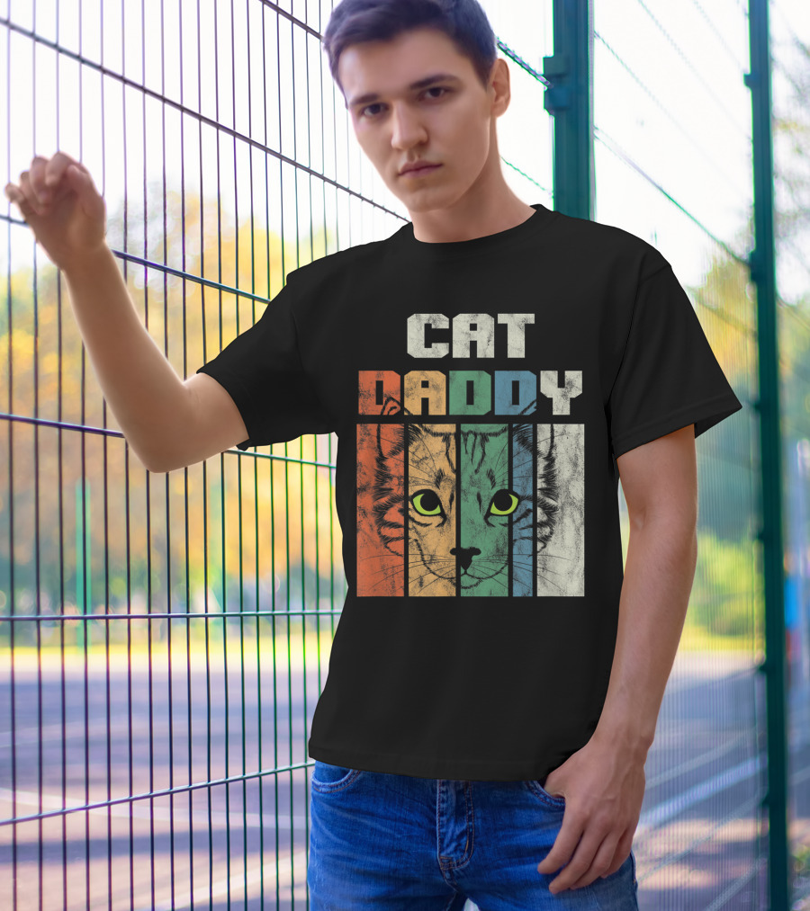Retro Cat Daddy Cool Kitten Lover T-Shirt