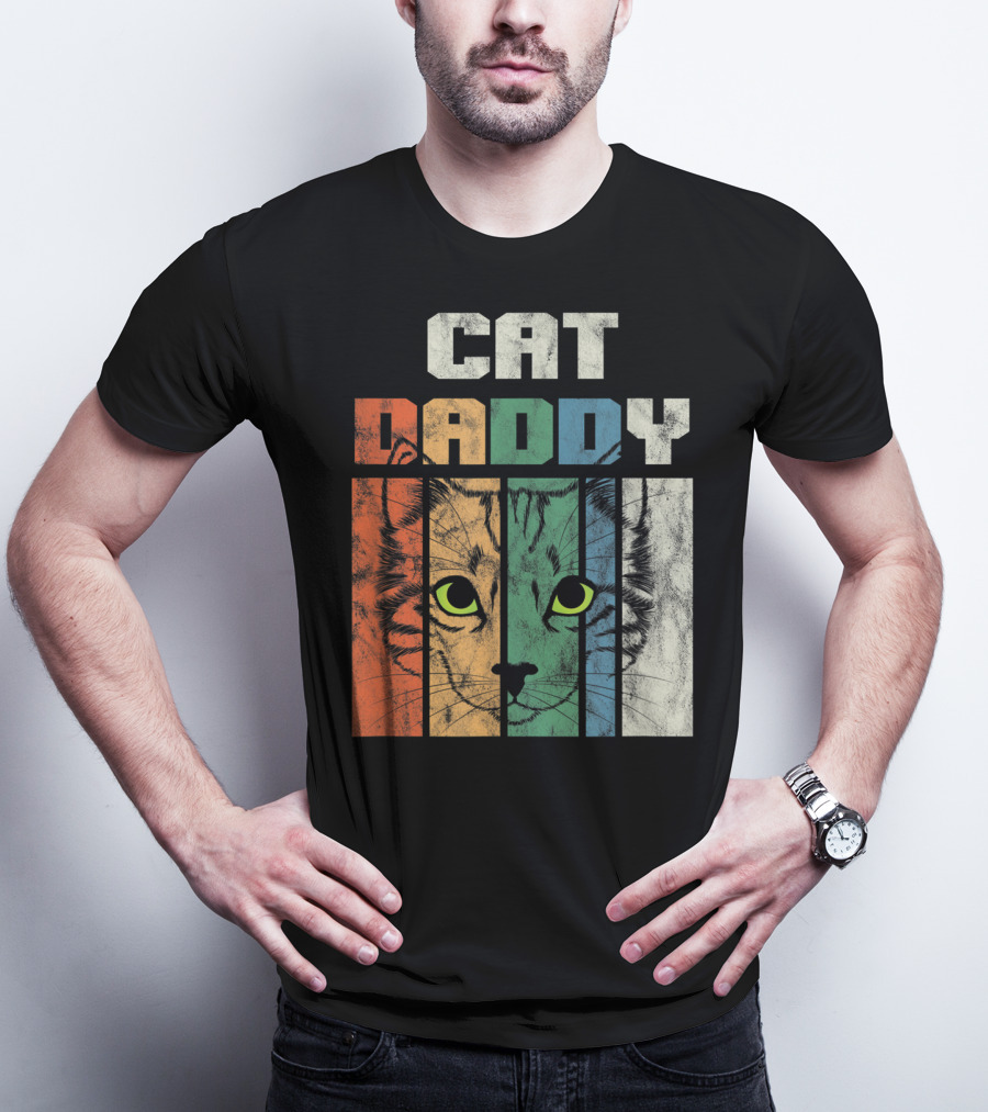 Retro Cat Daddy Cool Kitten Lover T-Shirt