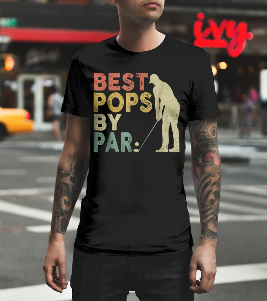 Best Pops By Par Golf Retro Vintage Golfer T-Shirt
