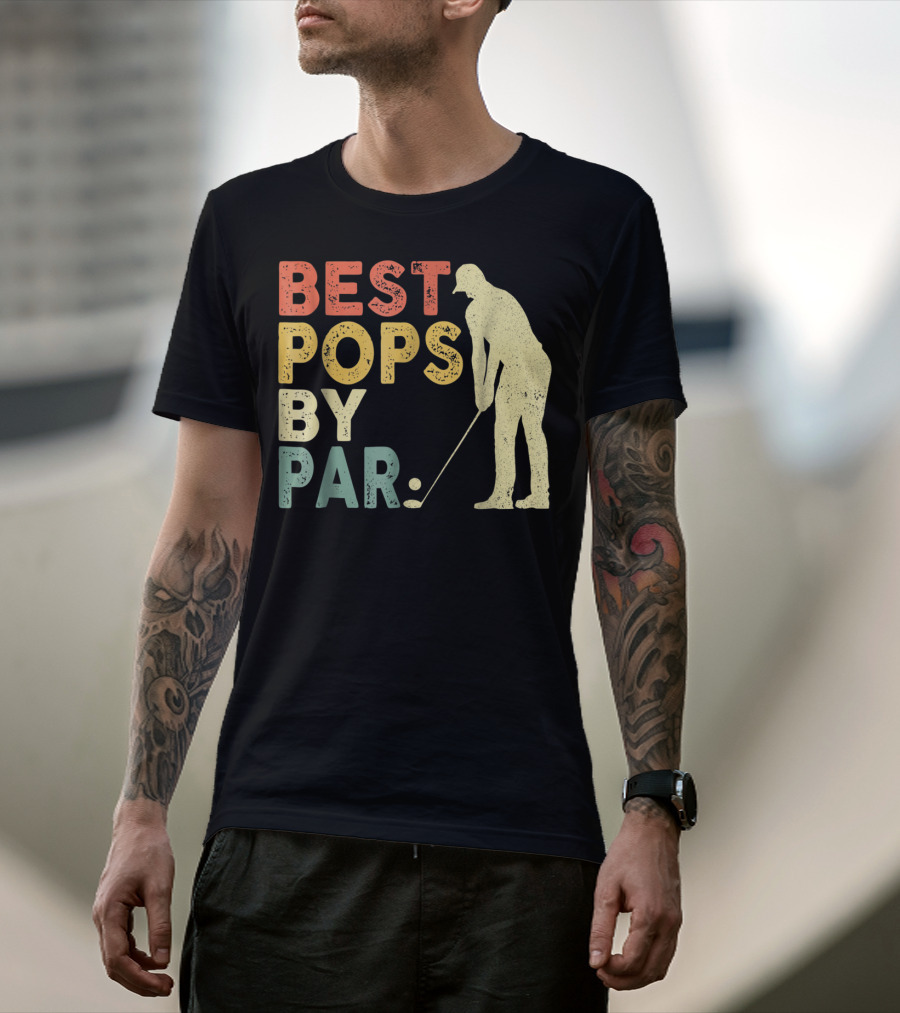 Best Pops By Par Golf Retro Vintage Golfer T-Shirt