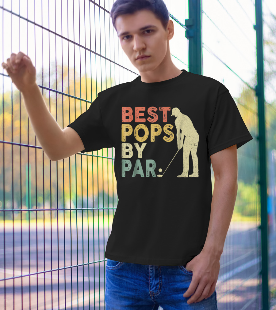 Best Pops By Par Golf Retro Vintage Golfer T-Shirt