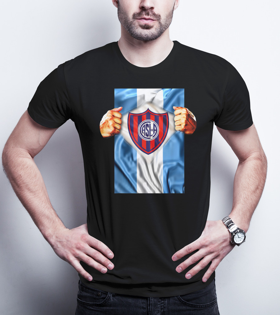San Lorenzo Heartbeat ASL De Football Soccer Fans Logo Emblem T-Shirt