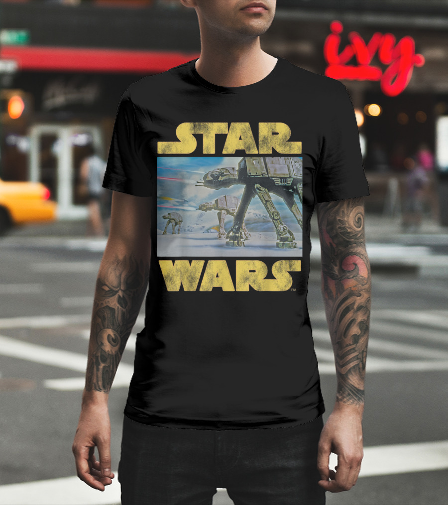 Star Wars Vintage Imperial AT-AT Battle Of Hoth Scene T-Shirt