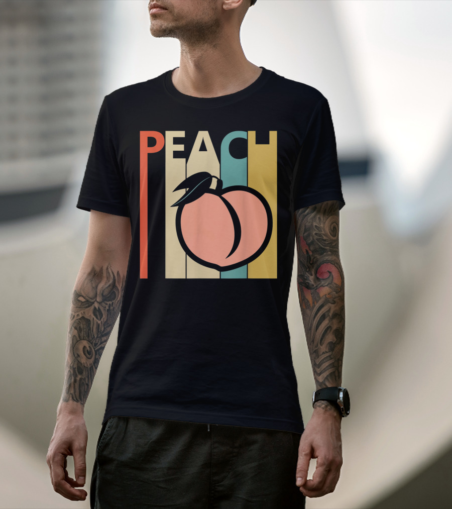 Vintage Peach Retro Fruit Emoji Peach T-Shirt