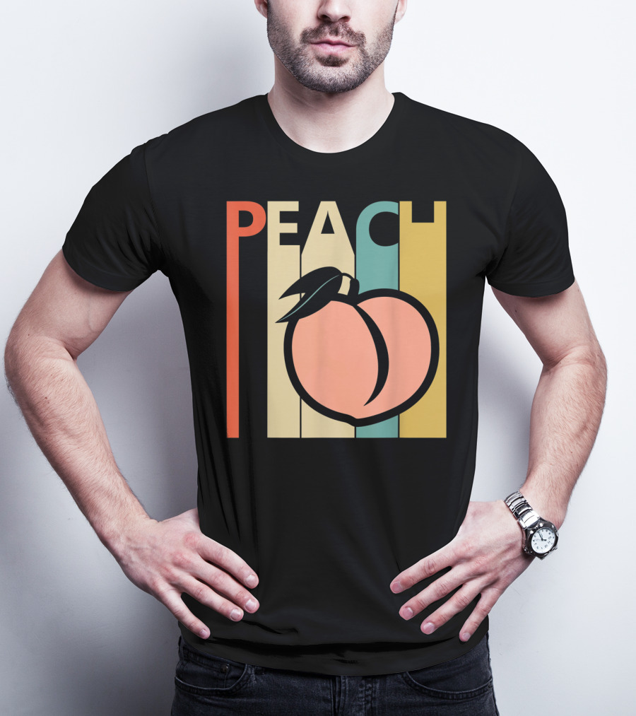Vintage Peach Retro Fruit Emoji Peach T-Shirt