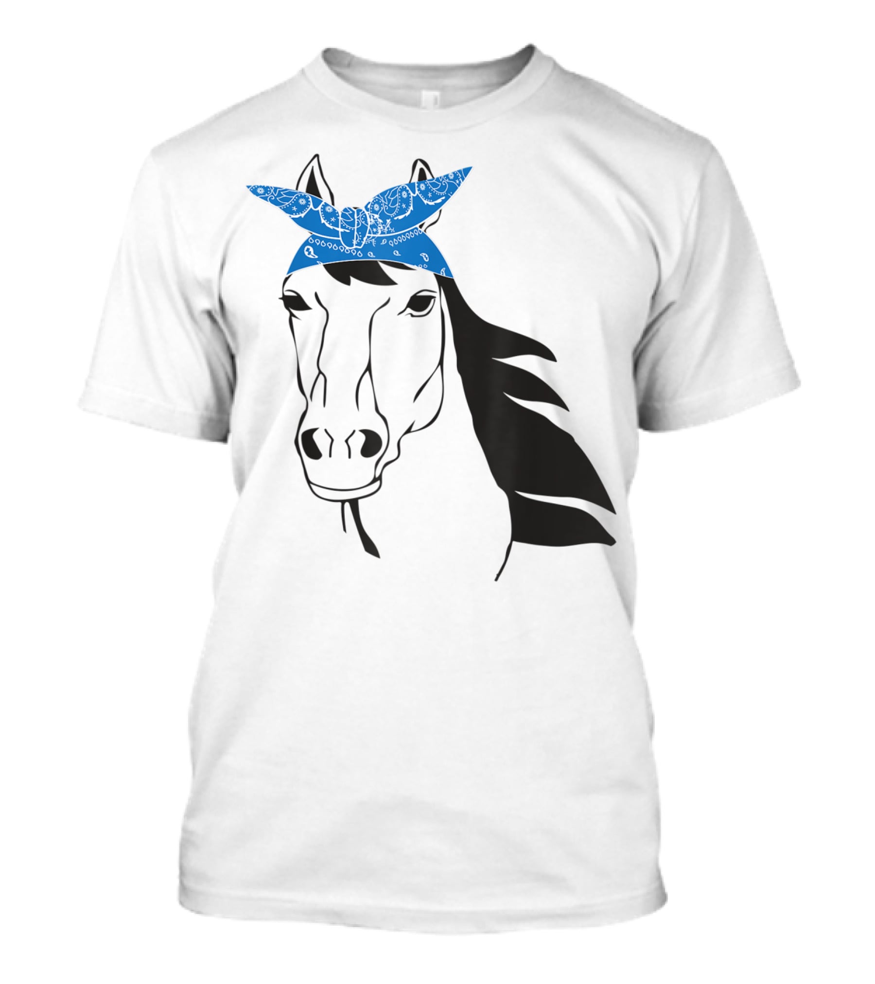 Cowgirl Horse Mom Farm Country Girl With Blue Bandana T-Shirt
