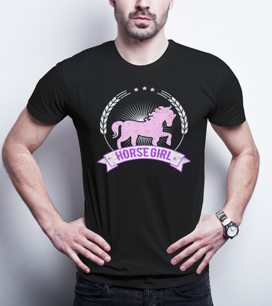 Horse Girl Equitation Riding Horse Lovers Emblem T-Shirt