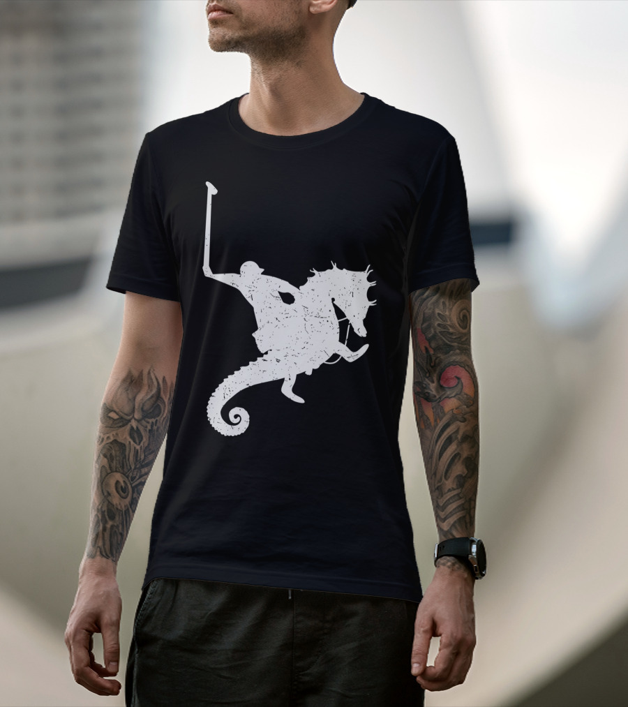 Funny Cute Water Polo Sea Horse Rider T-Shirt